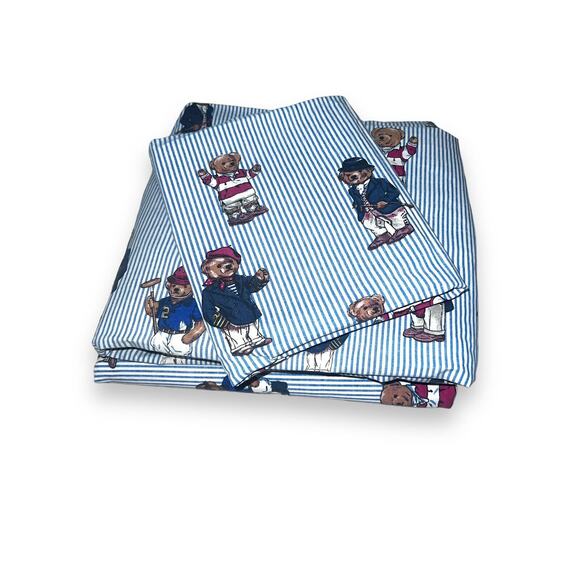 Ralph Lauren | Bedding | 9s Ralph Lauren Polo Teddy Bear Blue Striped ...